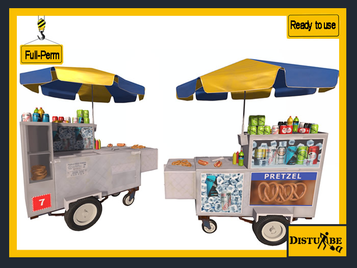 Second Life Marketplace Disturbed Pretzel Food Cart Full Perm Mesh